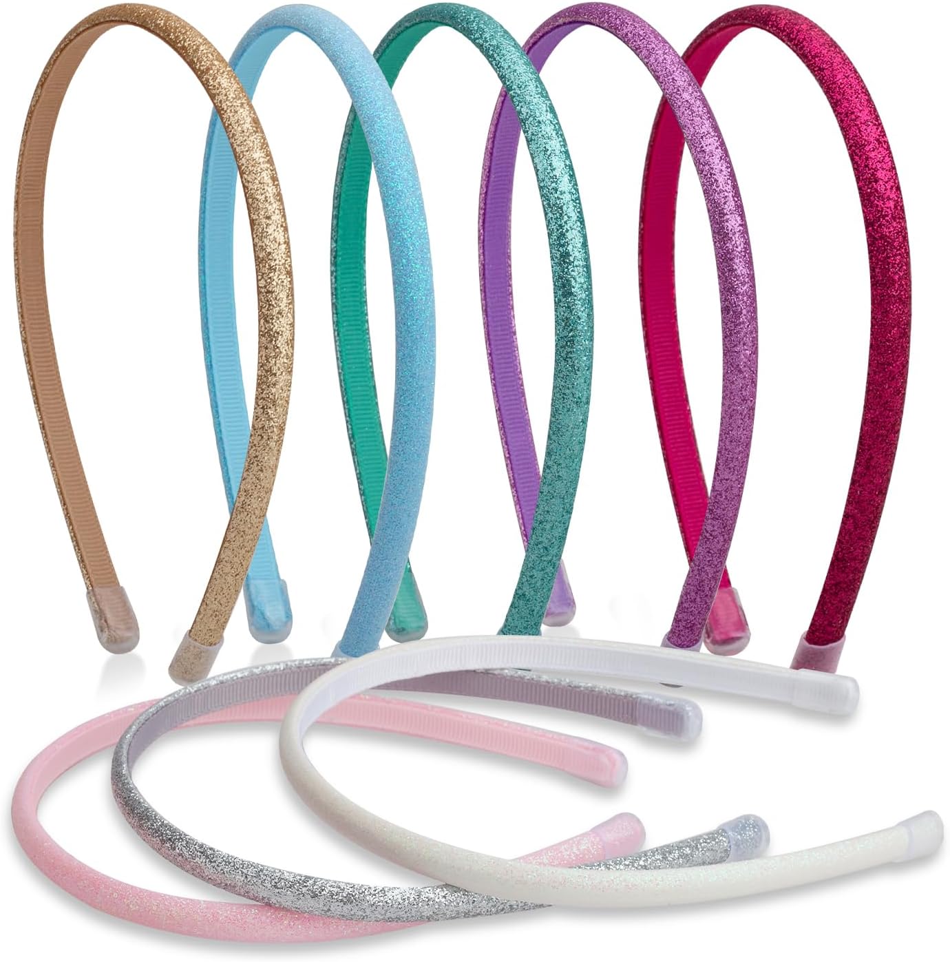 Amazon.com : Deoot Headbands for Girls - Thin Non-Slip Glitter Head ...