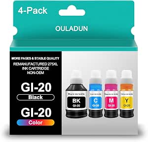 GI-20 Ink Bottles Replacement for Canon GI-20 GI-20 PGBK GI20 Ink ...