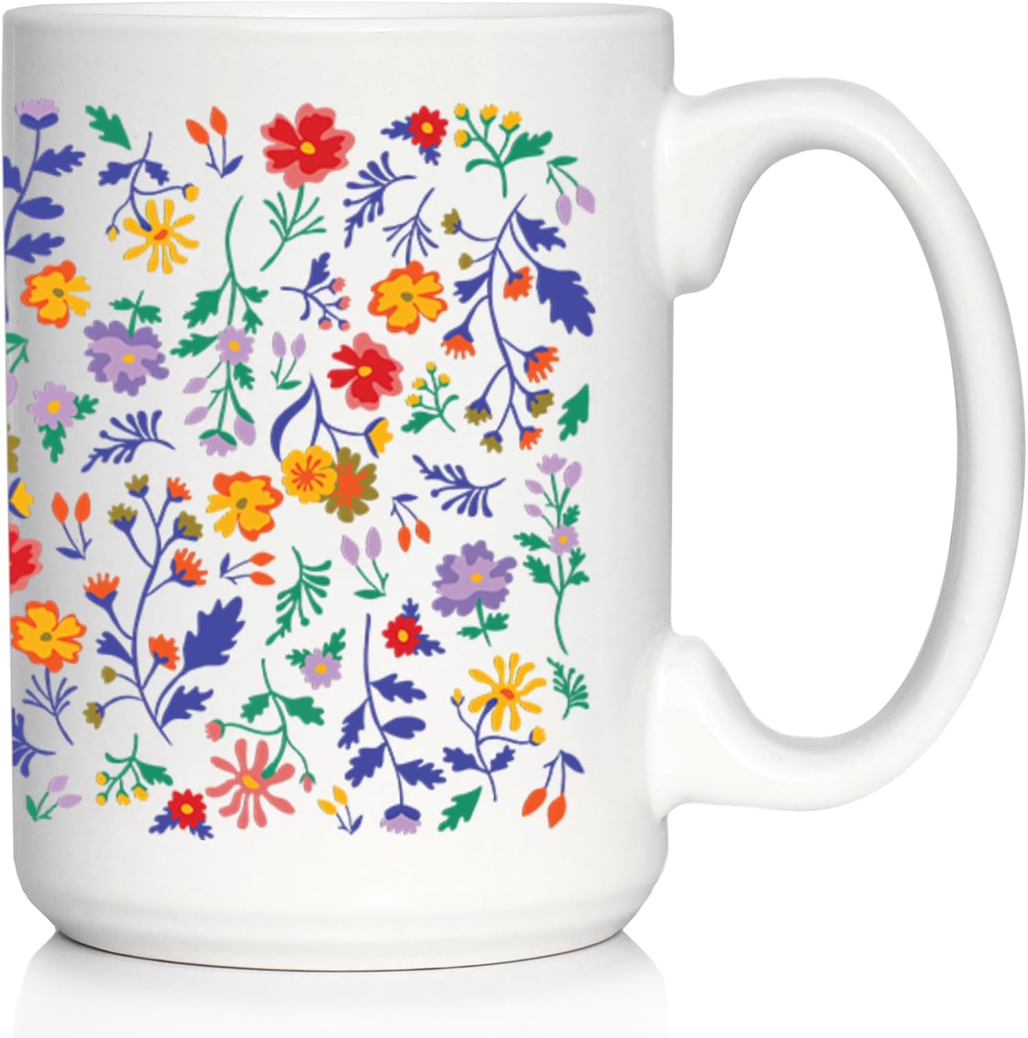 Amazon.com: Bevvee Spring Floral Coffee Mug - Flower Gifts for Women ...