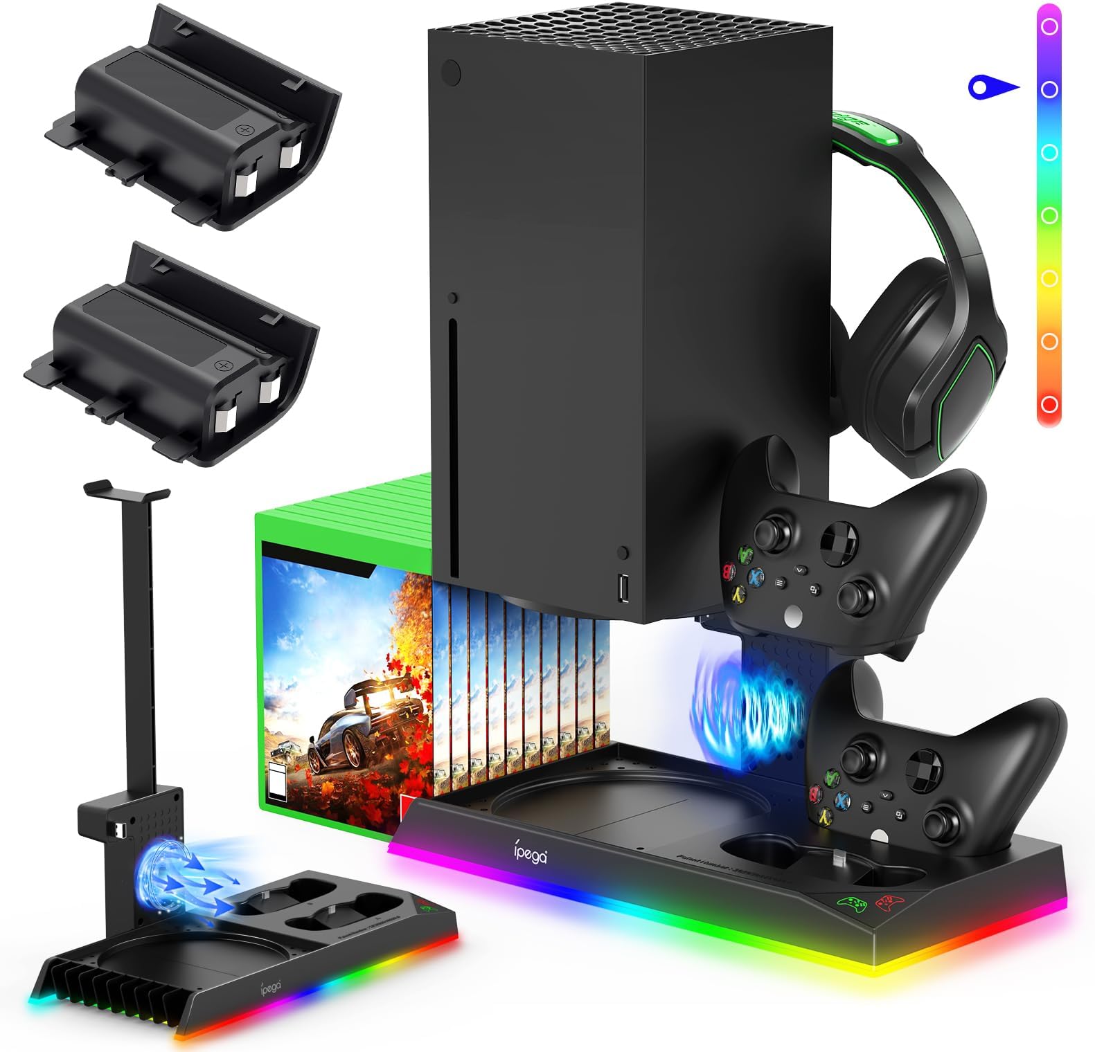 Amazon.com: Upgrade Stand for Xbox Series X with Back Cooling Fan& RGB ...