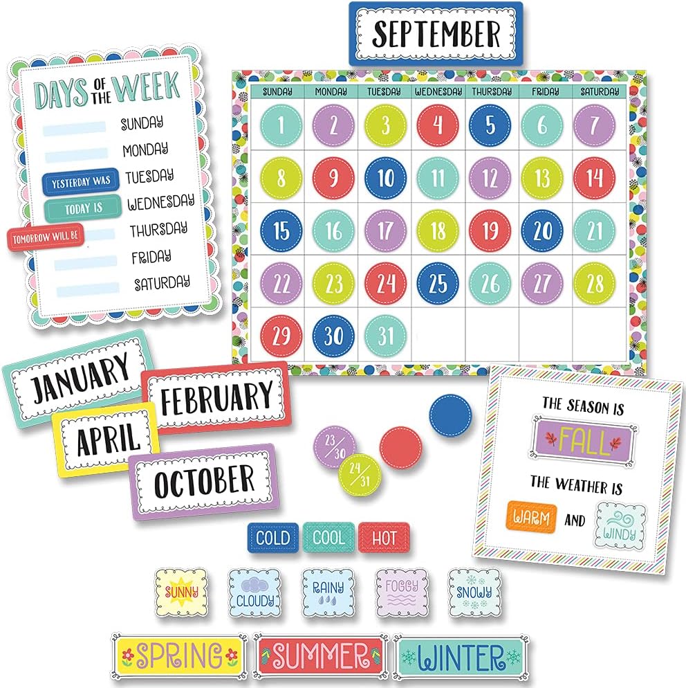 Amazon.com : Creative Teaching Press Color Pop Calendar Set Bulletin ...