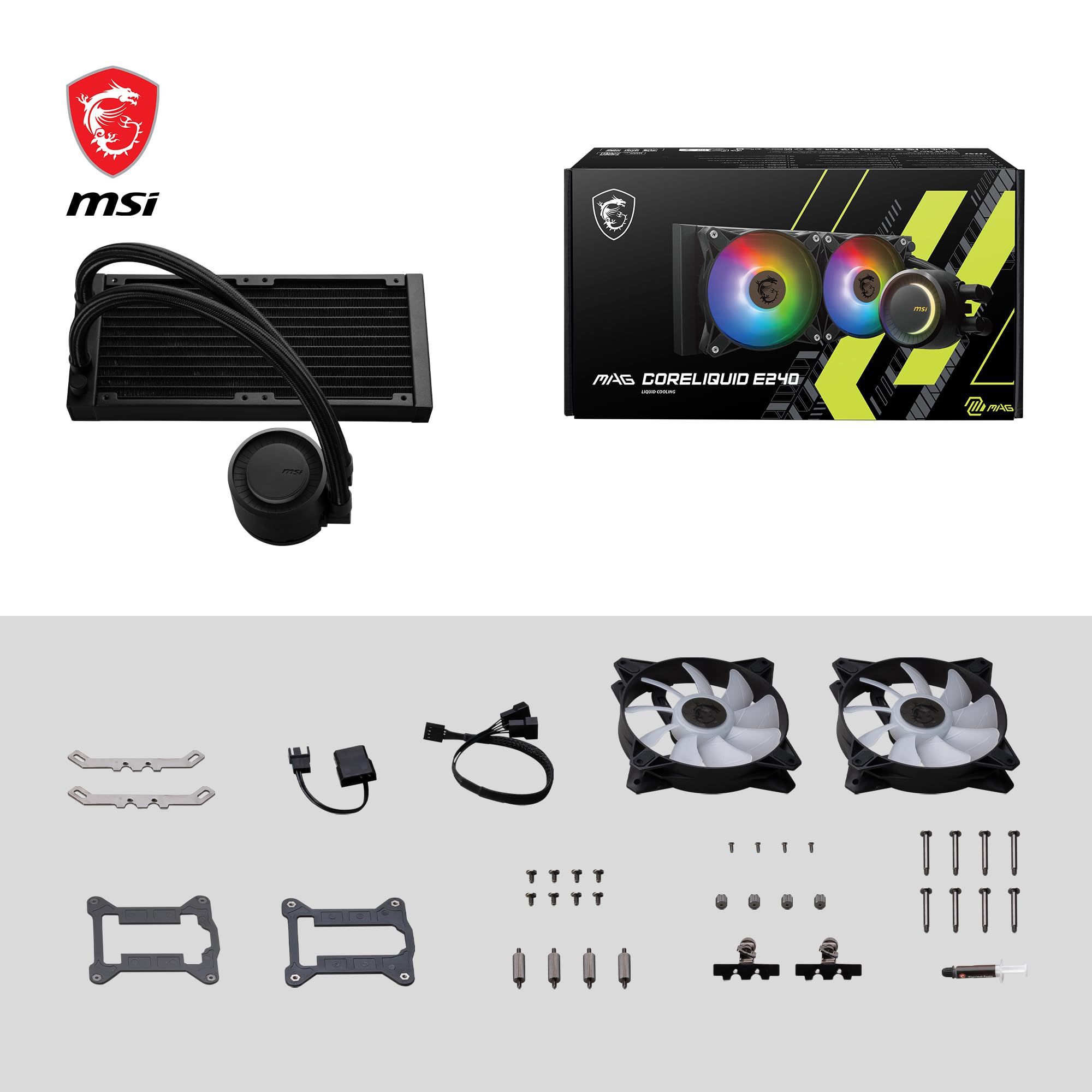 Snapklik.com : MSI MAG CORELIQUID E240 AIO CPU Liquid Cooler - Enlarged ...
