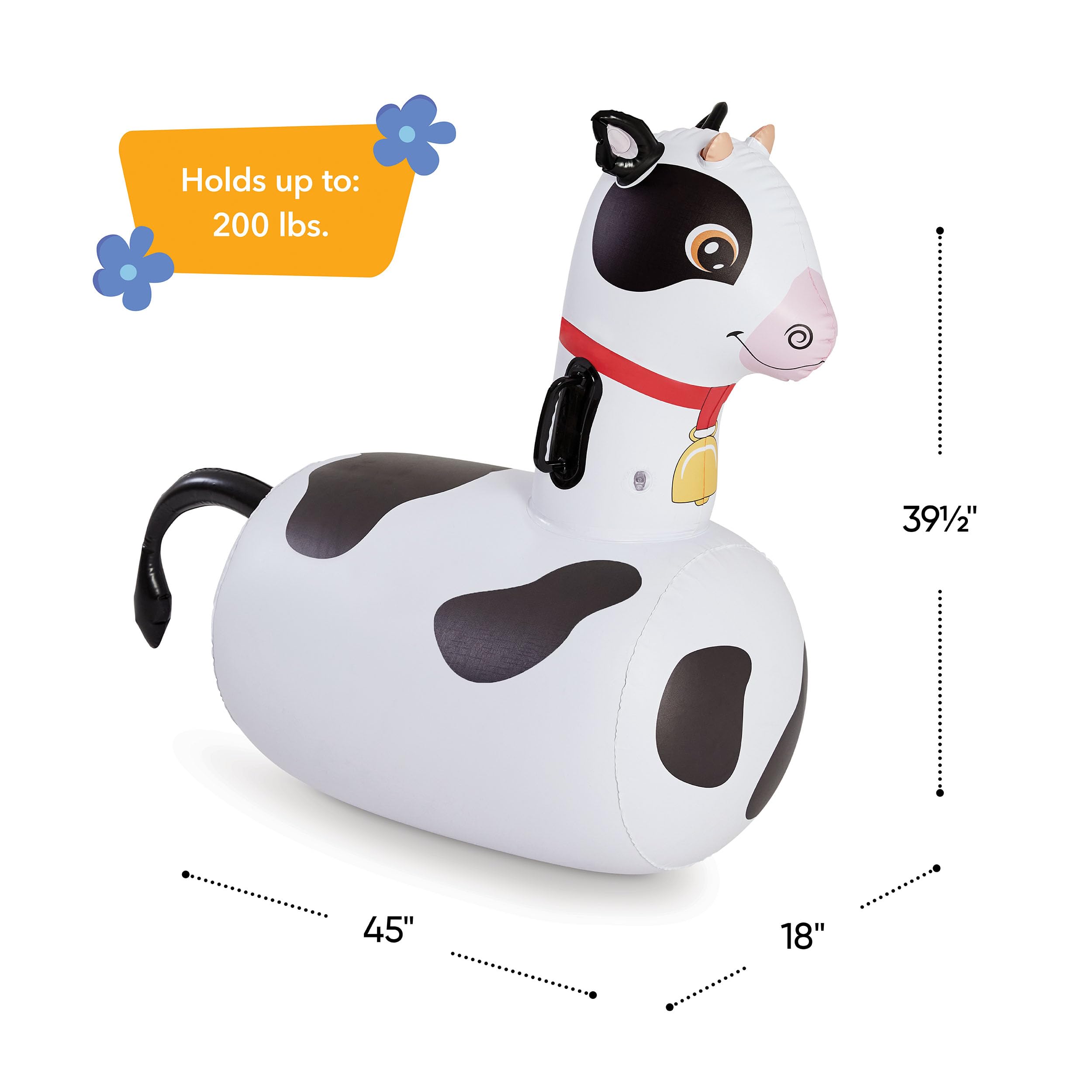 Snapklik.com : Hearthsong Hop N Go Inflatable Bouncy Cow Riding