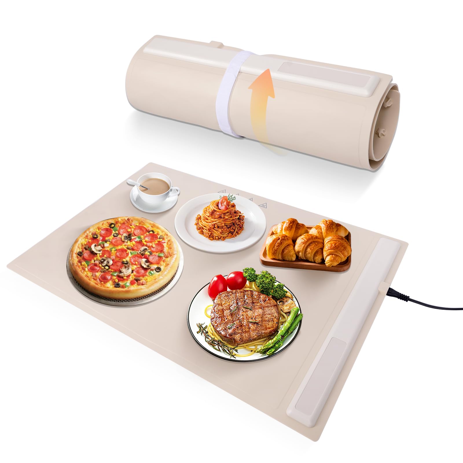 Amazon.com: Electric Warming Tray,Roll Up Silicone Heating Mat for Food ...