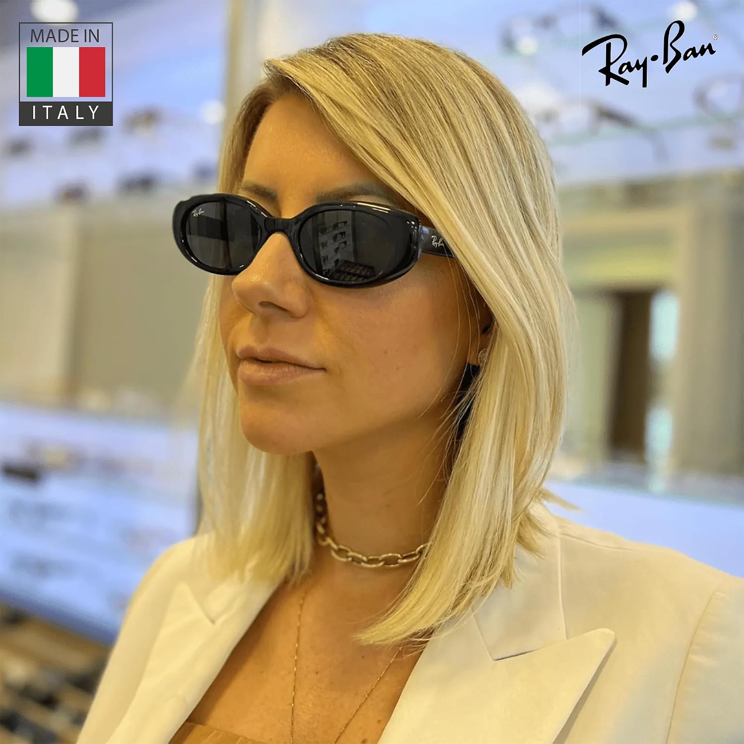 Ray-Ban RB4441D Bio Based Oval Pillow Shape Sunglasses for Men and ...