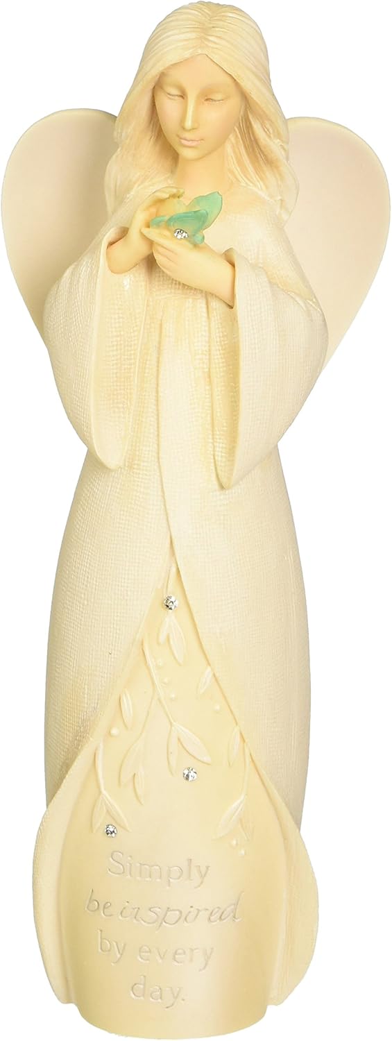 Amazon.com: Enesco Foundations Angel with Butterfly Figurine, 6.02 ...