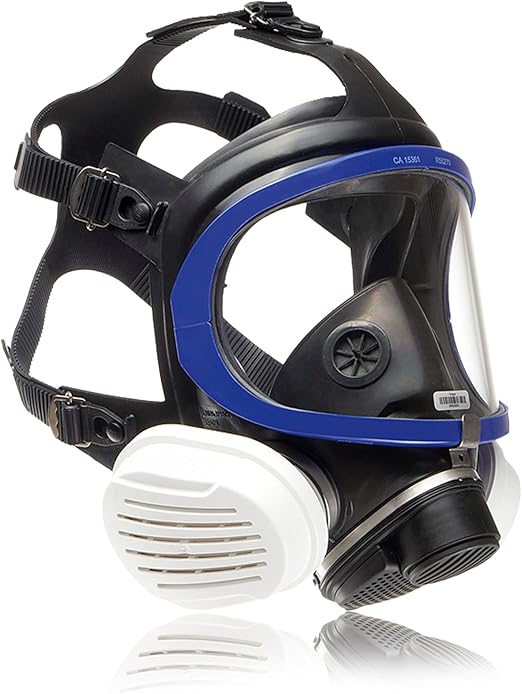 Dräger X-plore 5500 Full Face Mask Respirator + 2x Reusable P3 R dust ...
