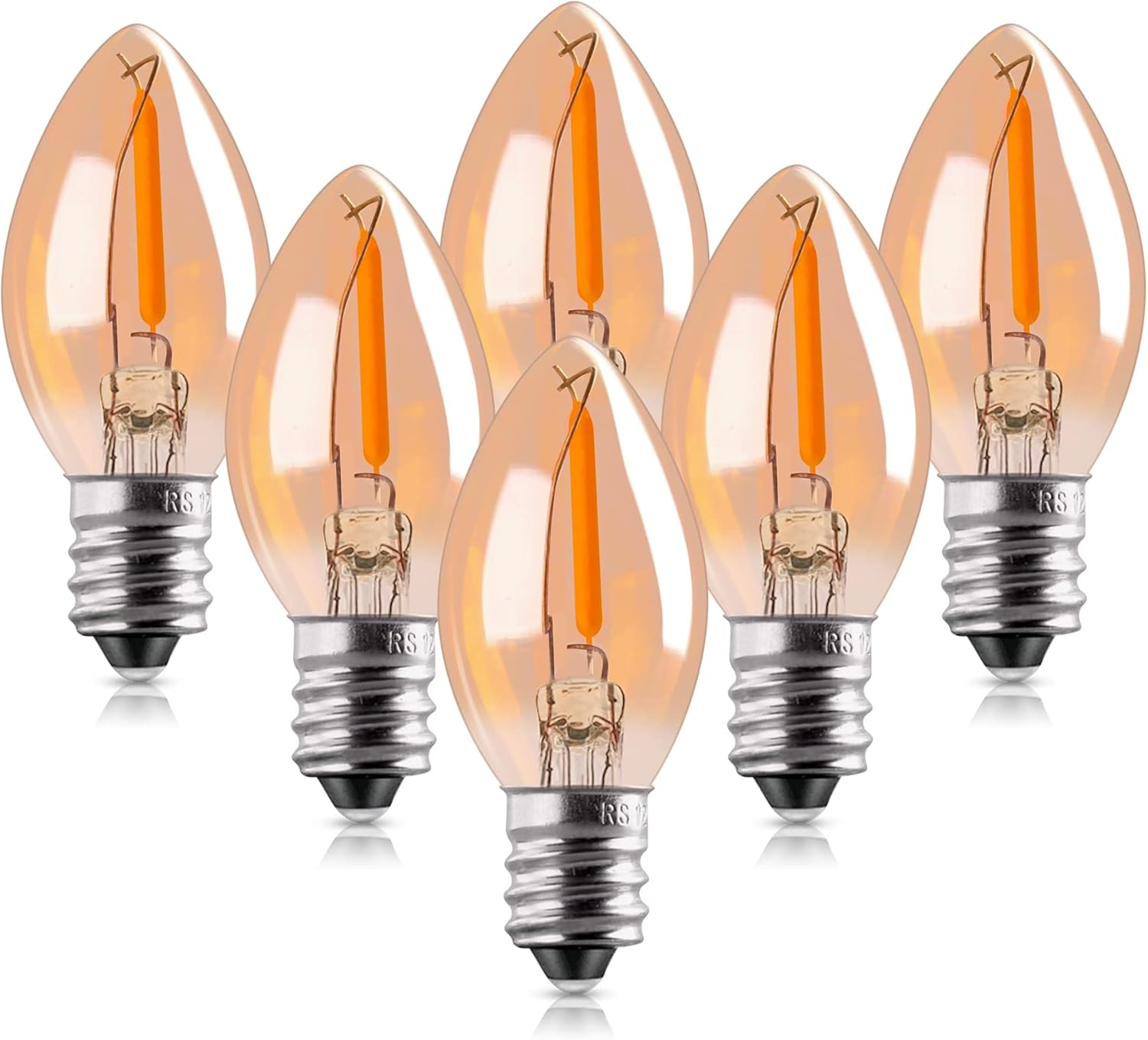 Genixgreen Nightlight Light Bulb, Amber LED C7 Bulb, 4W 5W 6W 7W ...