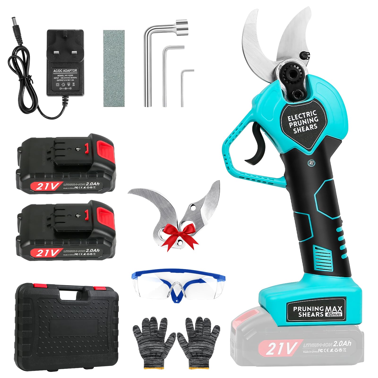 Electric Pruning Shears, Portable Battery Powered Cordless Secateurs ...