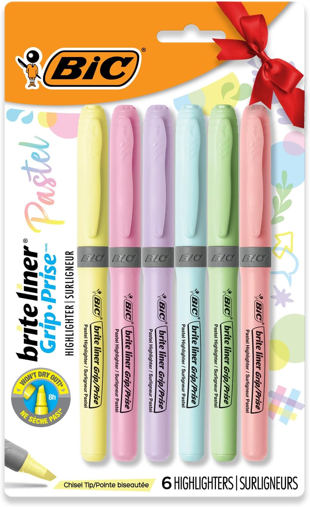 Amazon.com : BIC Brite Liner Highlighters, Chisel Tip, 5-Count Pack of ...