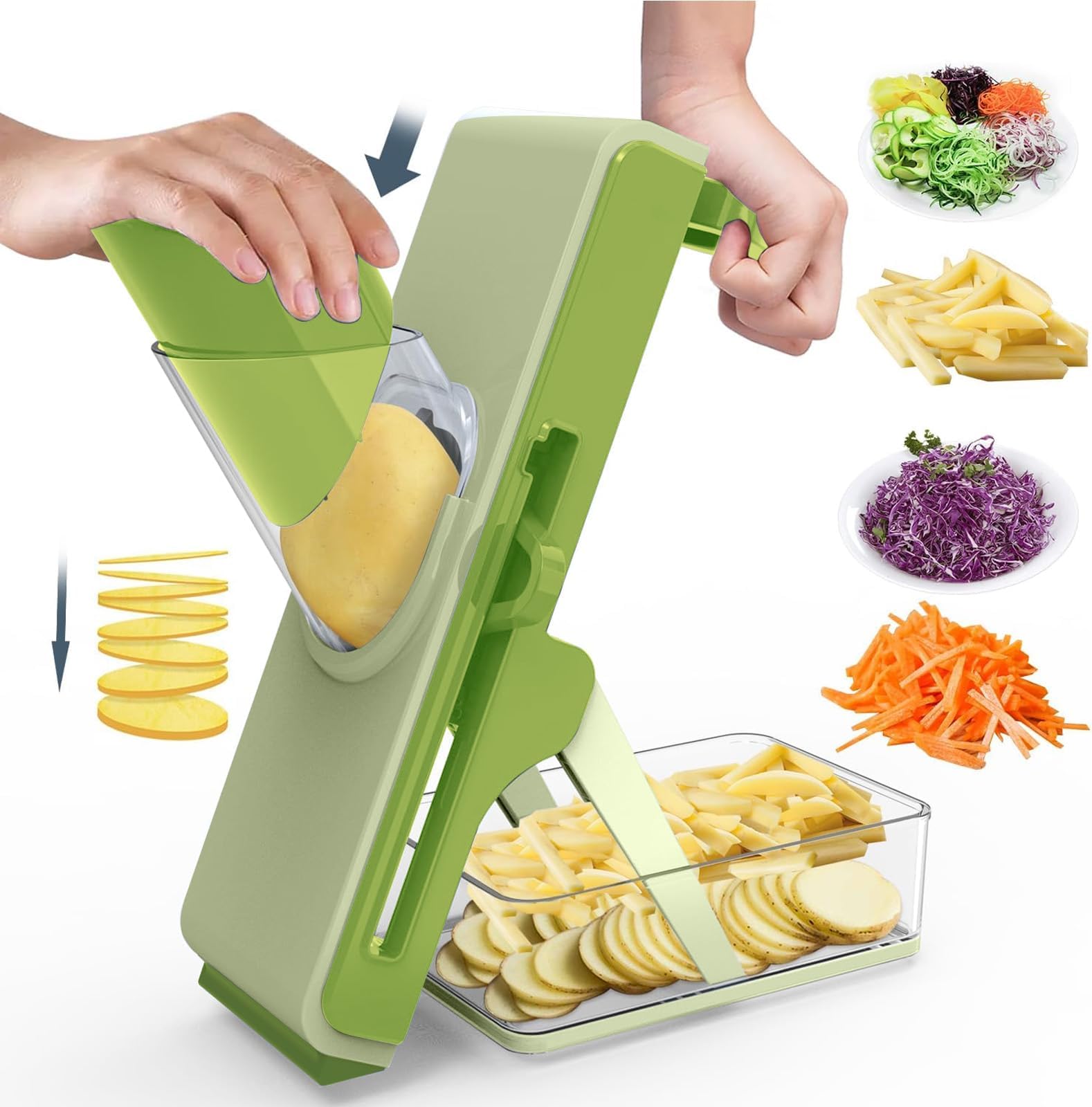 Amazon.com: ONCE FOR ALL Upgrade Safe Mandoline Slicer Plus & Fresh ...