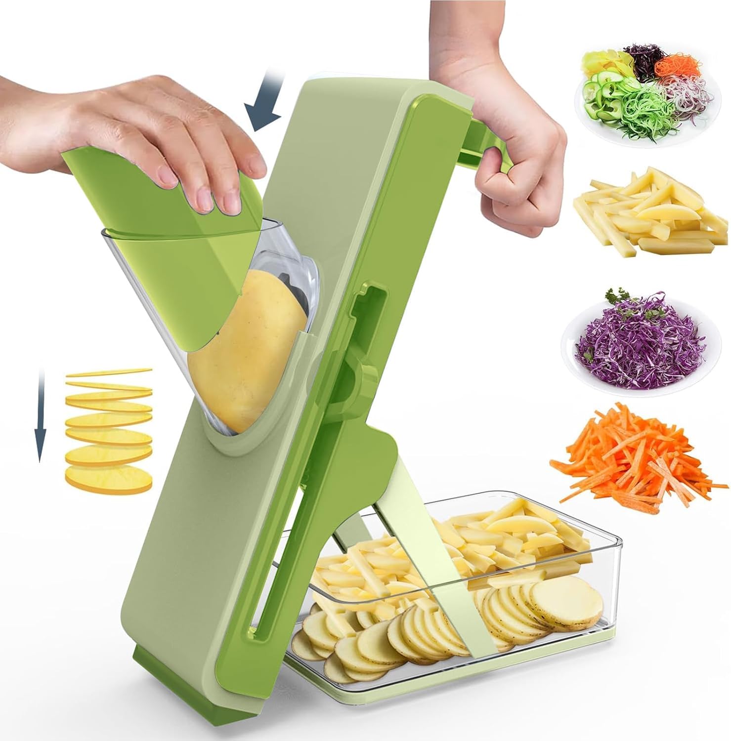 Amazon.com: Mandoline Slicer Safe Multifunctional Dicer Adjustable ...