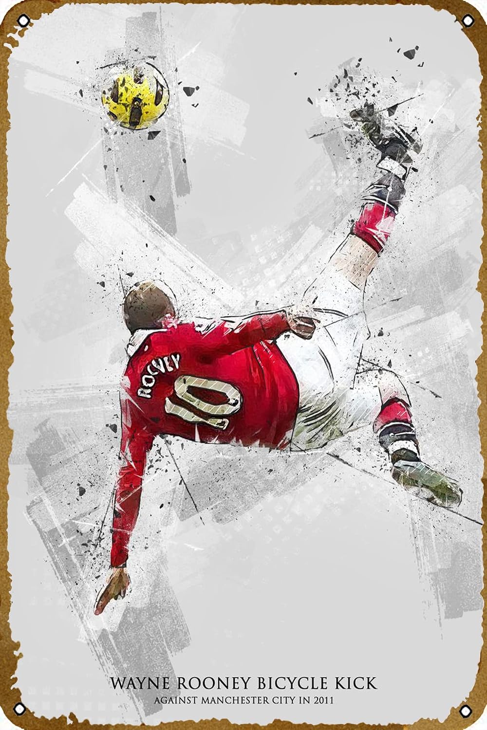 Amazon.com: Wayne Rooney sports Poster Metal Sign Tin Metal Retro Wall ...