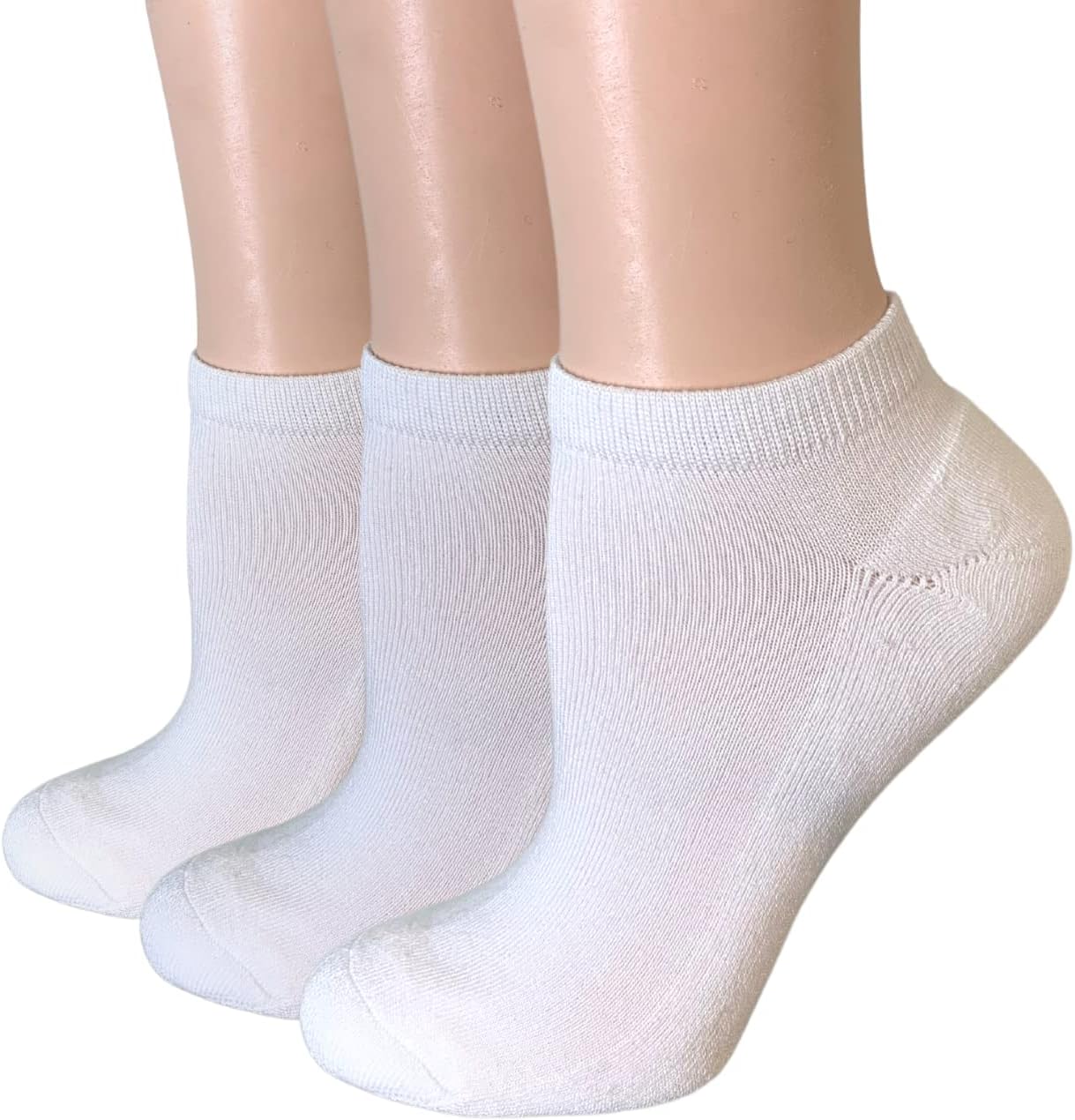 Legale Women's Pillow Sole Low Cut Socks 3 Pair (White) at Amazon Women ...
