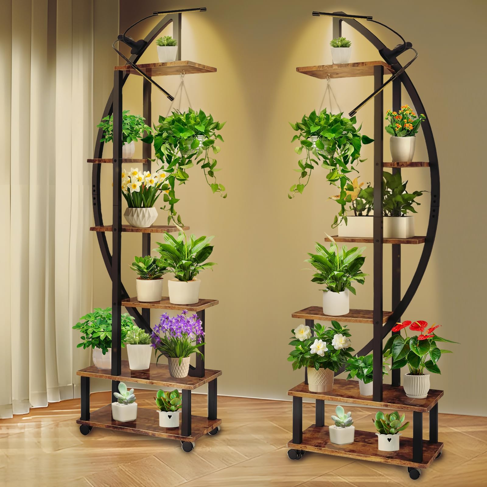 Amazon.com : HOPERAN Metal Plant Stand with Grow Light, 6 Tier Tall ...
