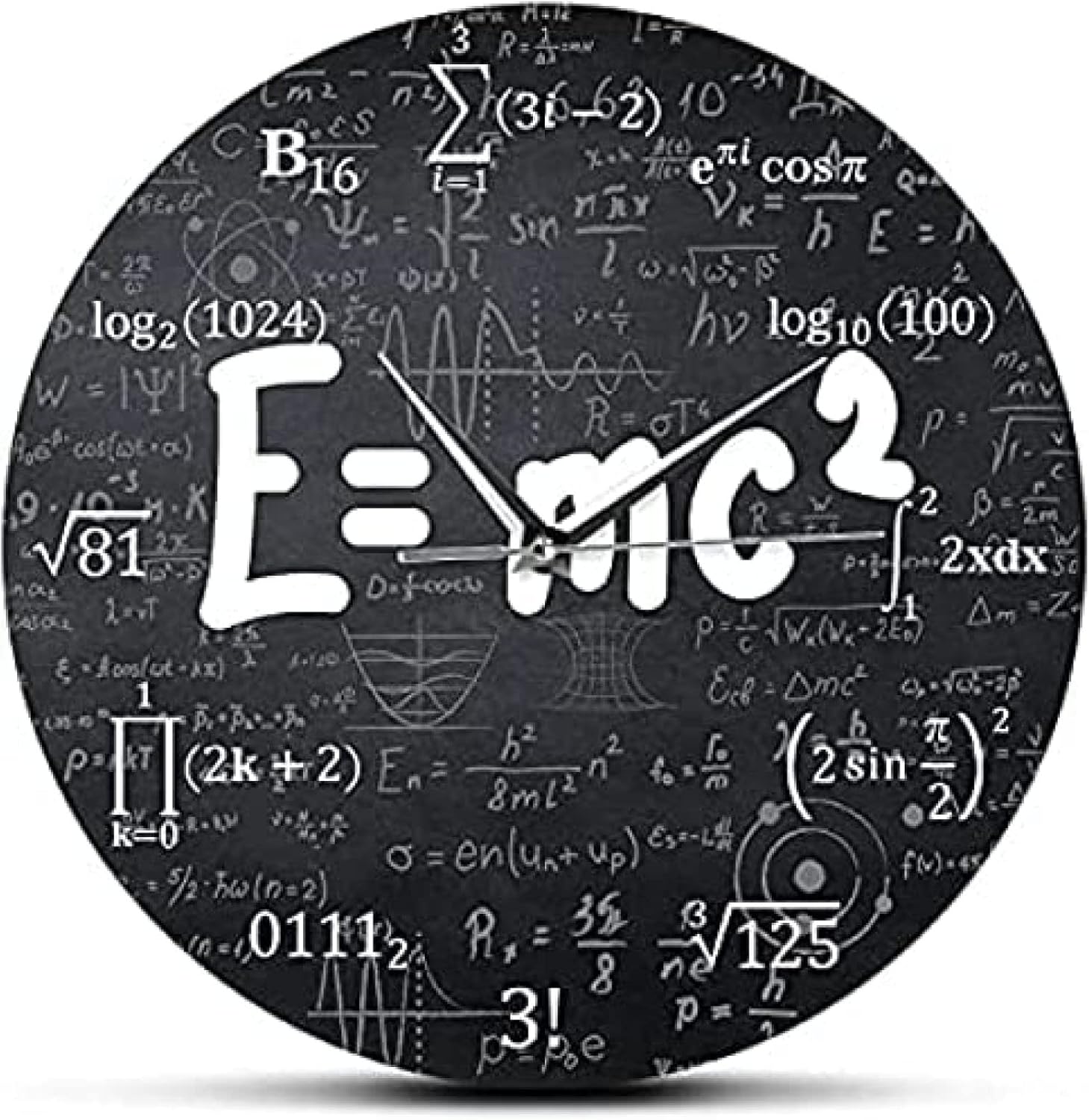 Wall Clock E=Mc2 Math Formula Geek Wall Clock Theory Of Relativity ...