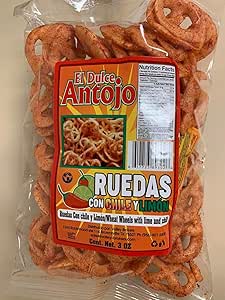 5 X Chicharrones Rueda Chile Y Limon Wheat Snack Box W/5 bags Authentic ...