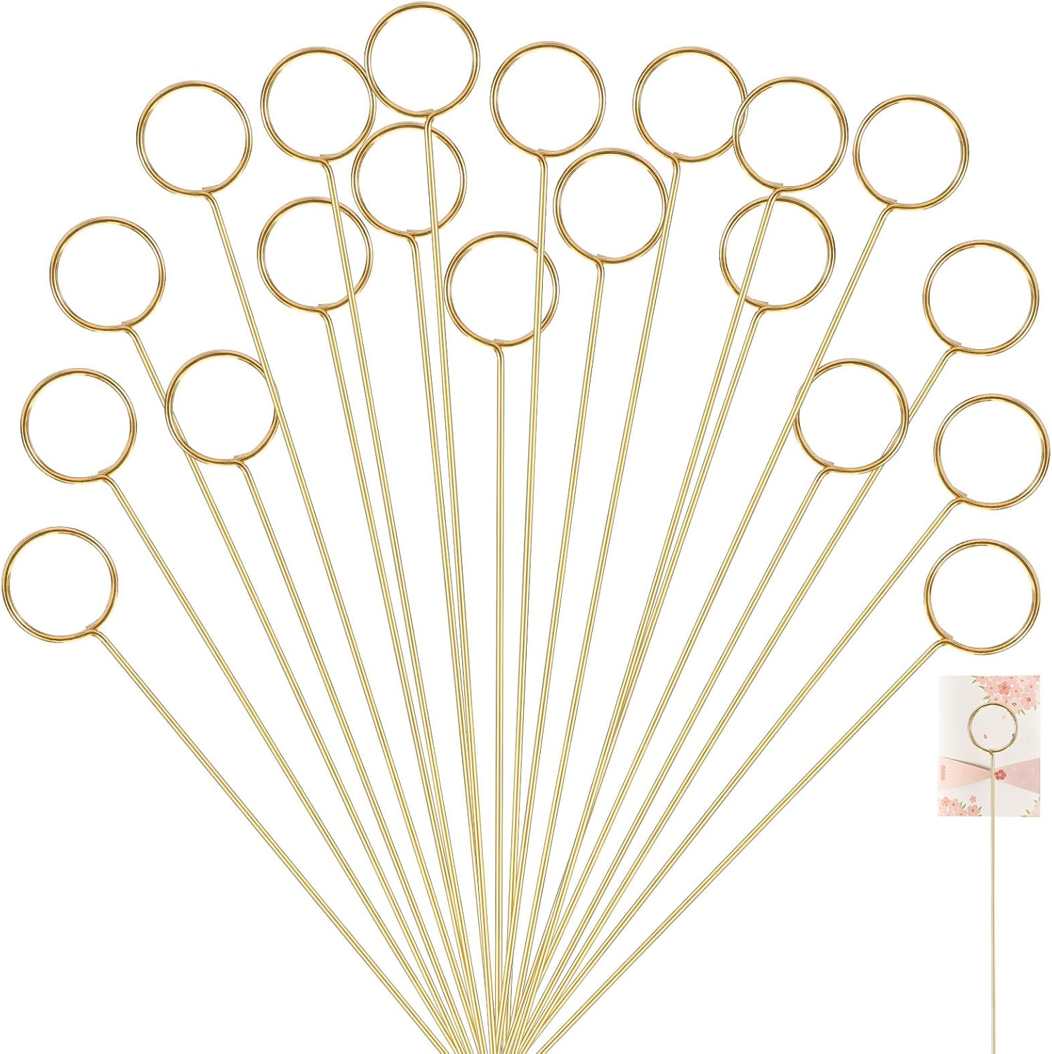 Amazon.com: Abeillo 20Pcs Flower Card Holder Stick, Metal Floral Picks ...