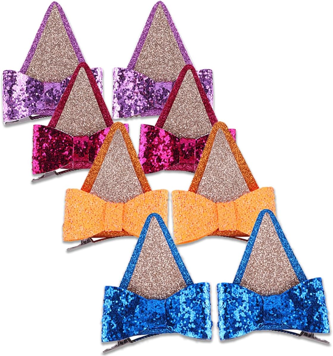 Amazon.com : GUGUMO 4 Pcs Bluey Ears Hair Clips, Glitter Hair Barrettes ...