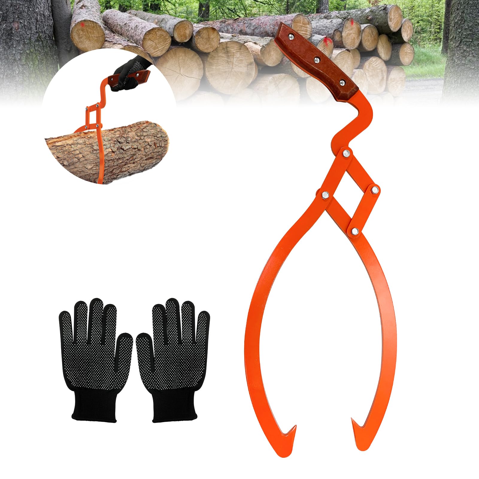 Amazon.com: YATOINTO Log Tongs Grabber 20", 440LBS Logging Tongs with Gloves Handle Non-Slip ...
