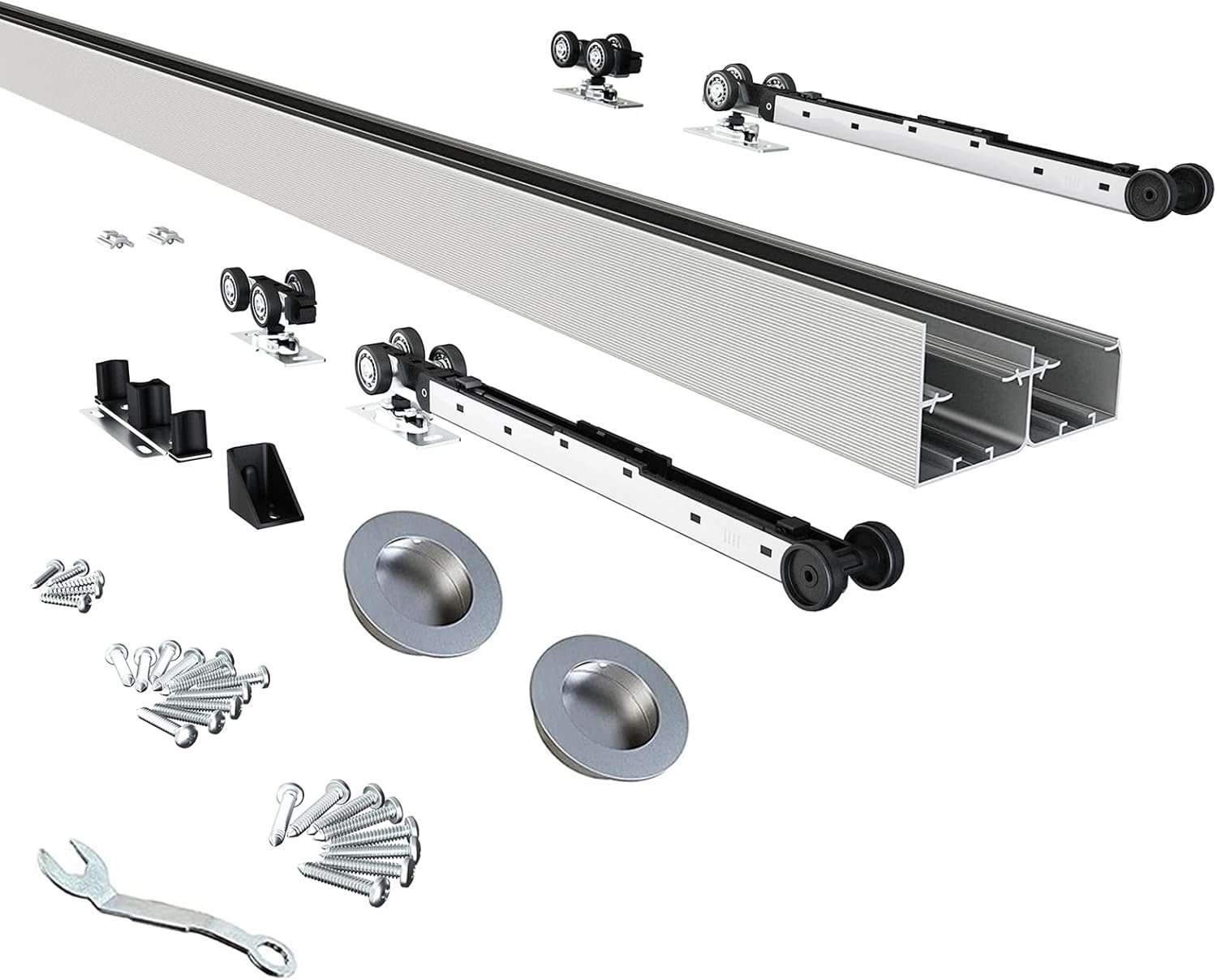 Amazon.com: JUBEST 6FT Heavy Duty Bypass Door Hardware with Two-Way ...