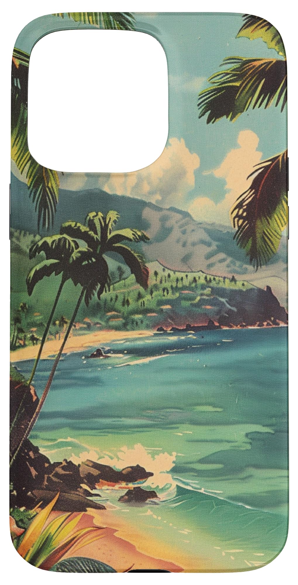 Amazon.com: iPhone 15 Pro Max Vintage Hawaii Travel Theme Art Aesthetic ...