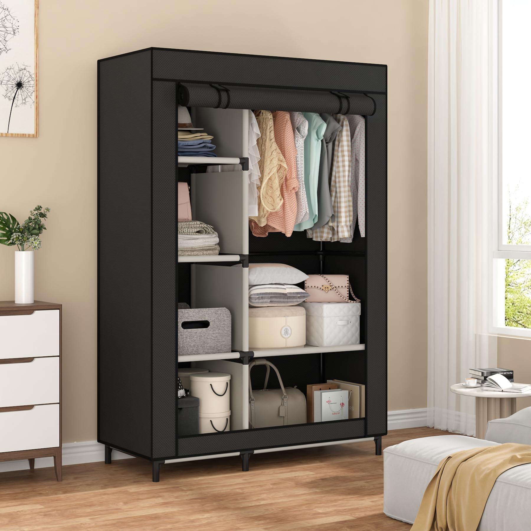 Amazon.com: SONGMICS Closet Wardrobe, Portable Closet for Bedroom ...