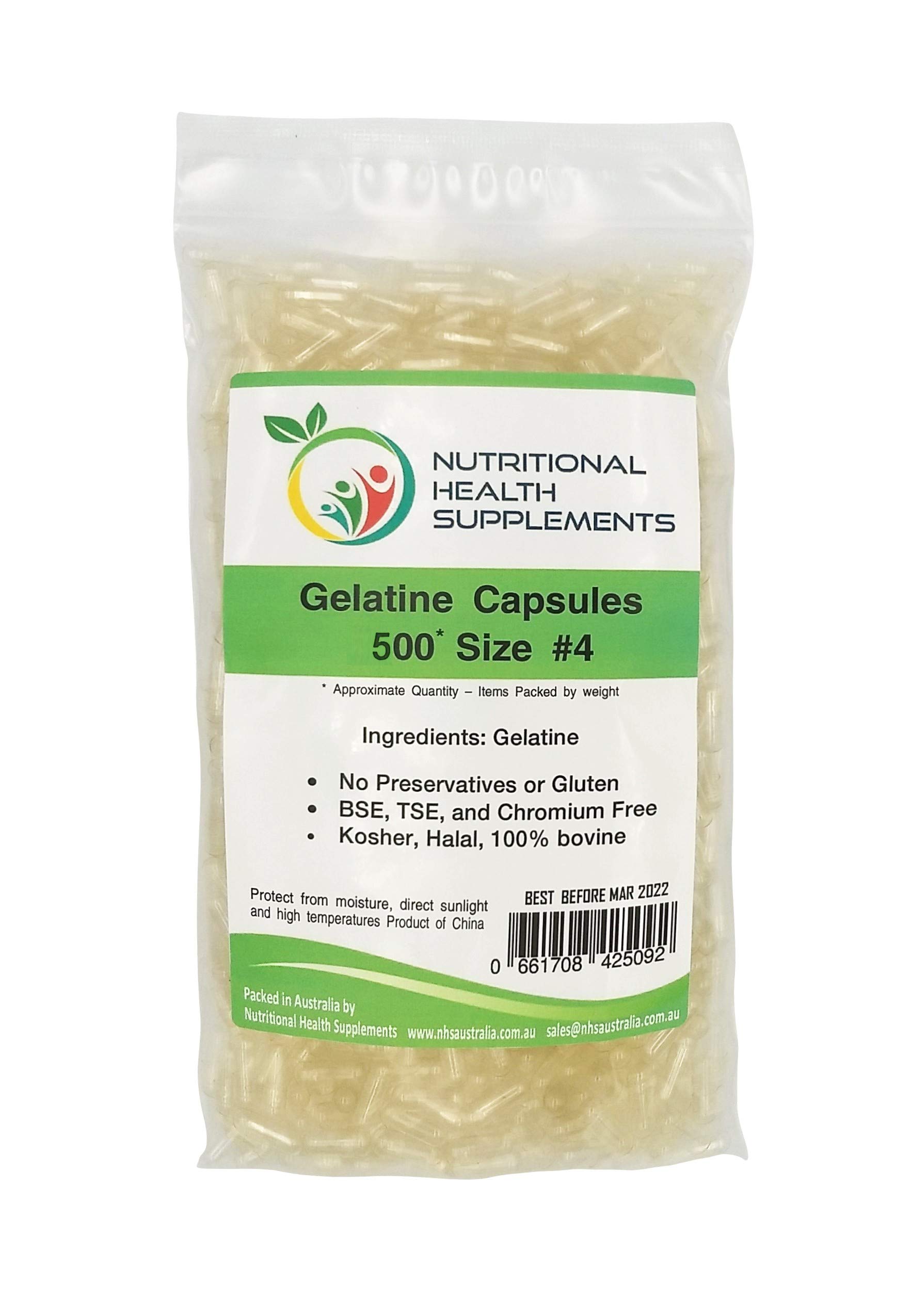 500 Size 4 Empty Clear Gelatin Capsules Kosher Halal Pill Gelatine Gel ...