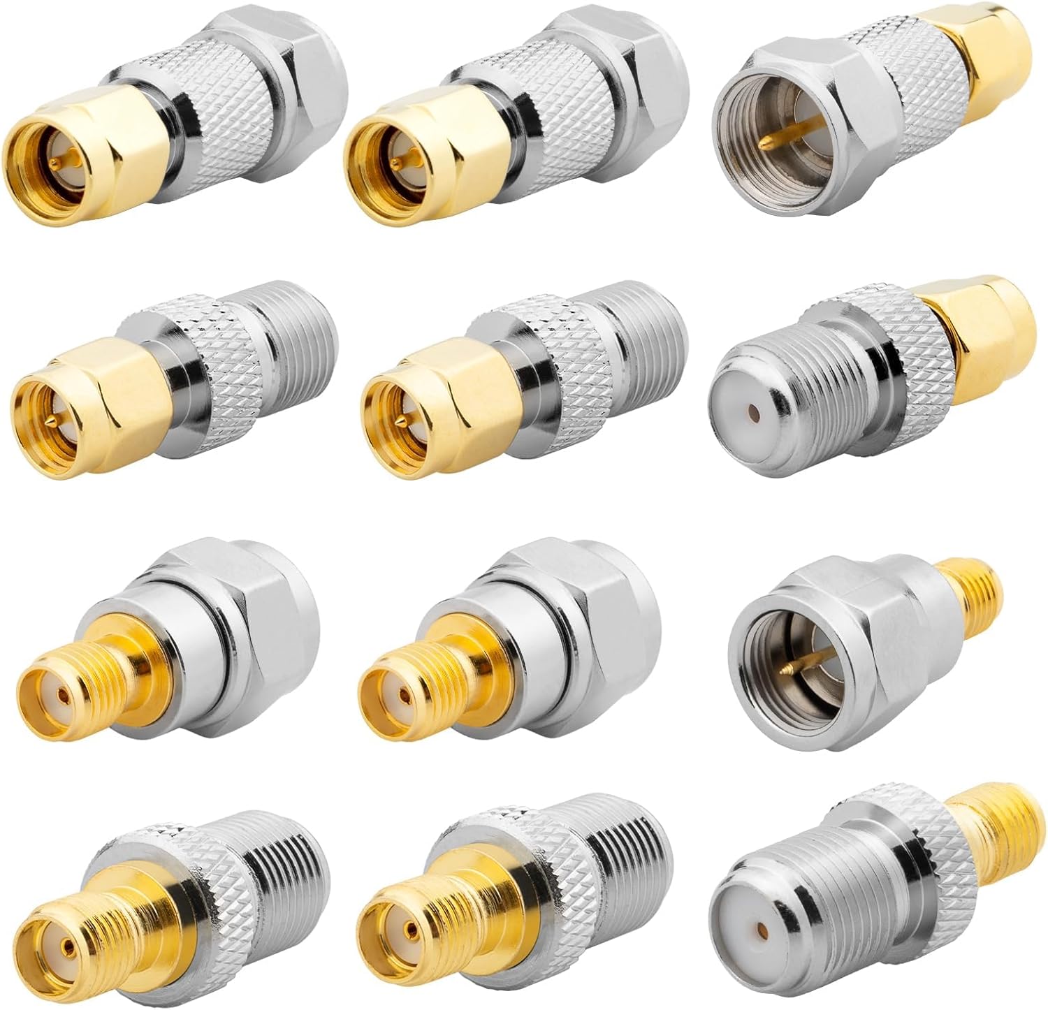 Amazon.com: Anina 12-Pcs F Type to SMA Male Female Coax Connector Gold ...