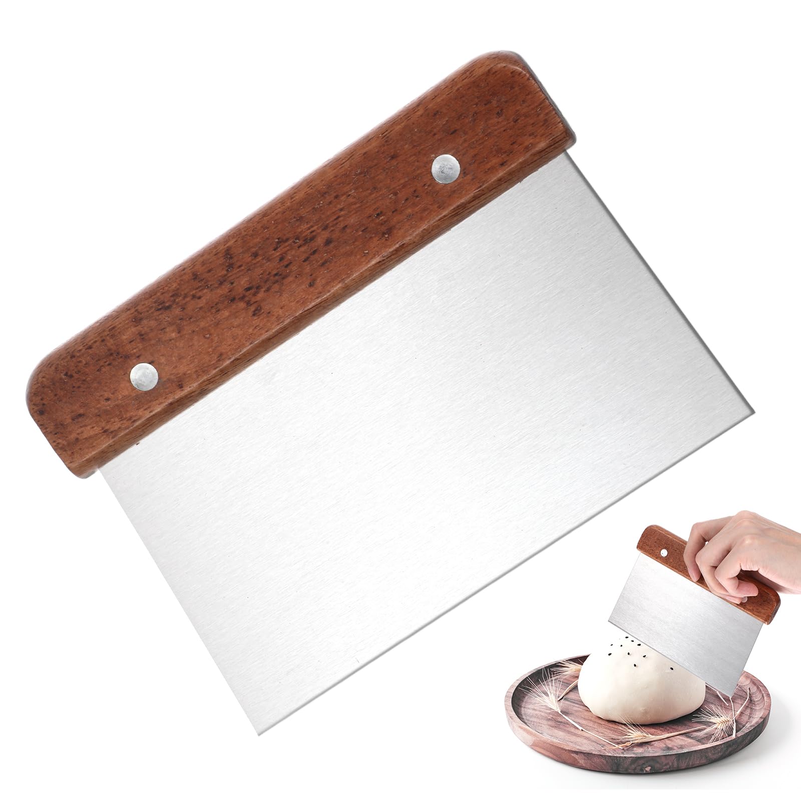 Amazon.com: JJUNW 1 Pc Bench Scraper Kitchen, Stainless Steel Dough ...