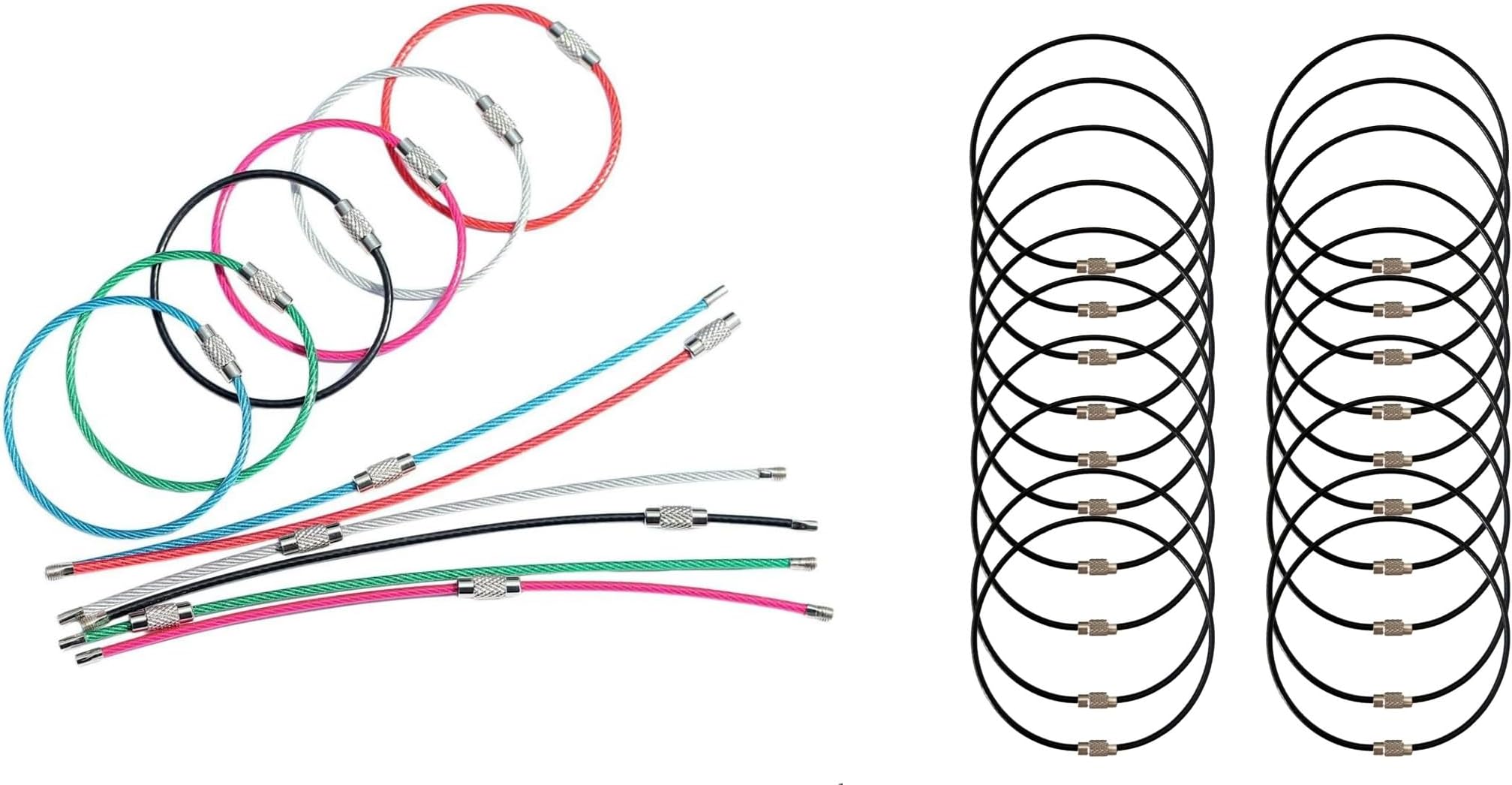Amazon.com : 12 Pack 6 inch Wire Cable Rings (Multiple Colors) and 20 ...