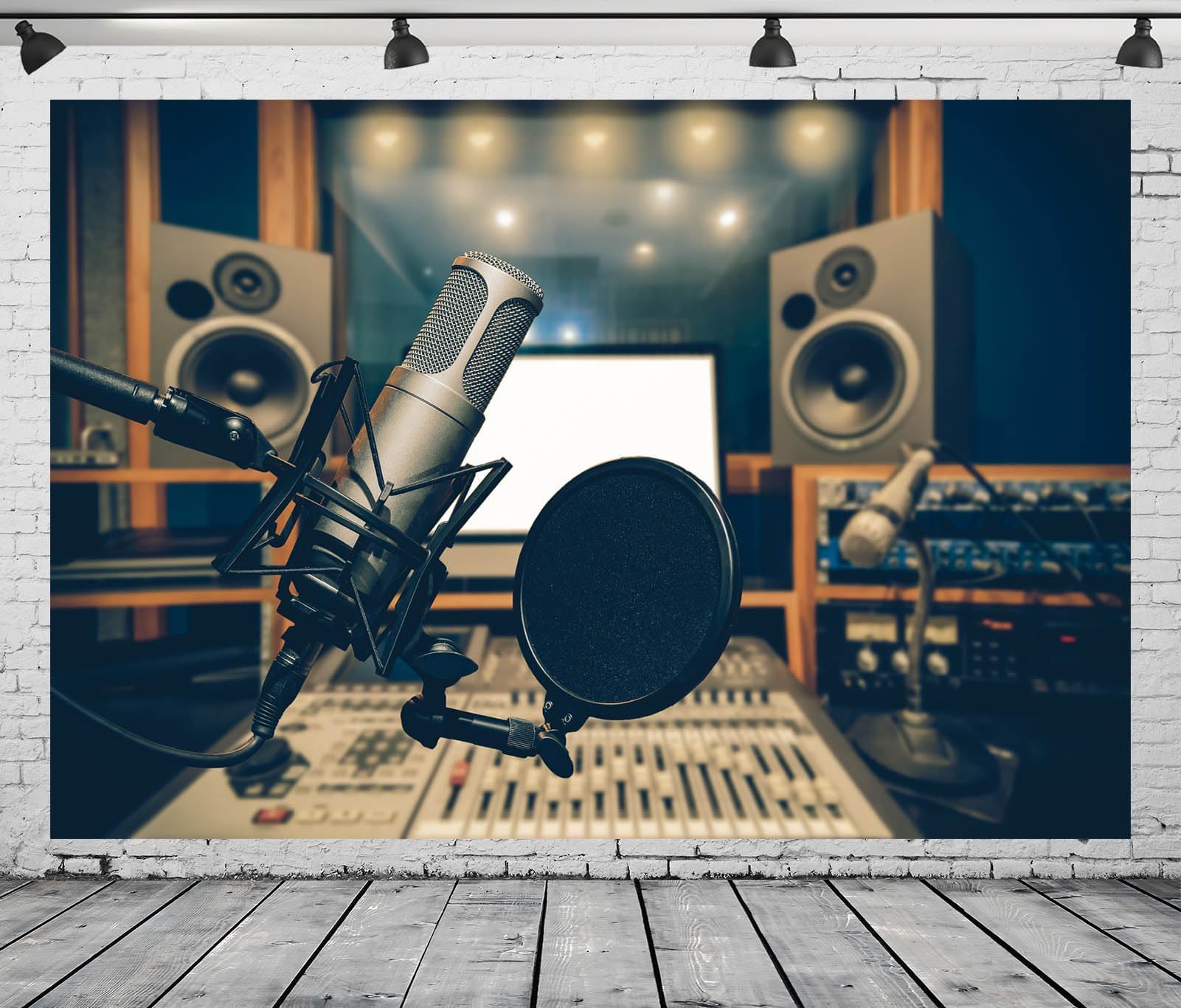 Amazon.com : BELECO 7x5ft Fabric Music Speaker Backdrop Mixing Console ...