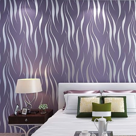 VARMHUS Modern Minimalist Non-Woven Wallpaper 3D Flocking Embossed ...