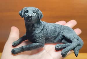 Amazon.com: Realistic Resin Lying Labrador Figurine, Dog Memorial Gifts ...
