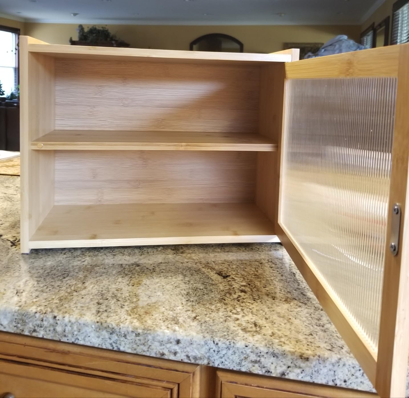 Amazon.com: GHWIE Kitchen Bread Box, Wooden Bread Box with Window ...