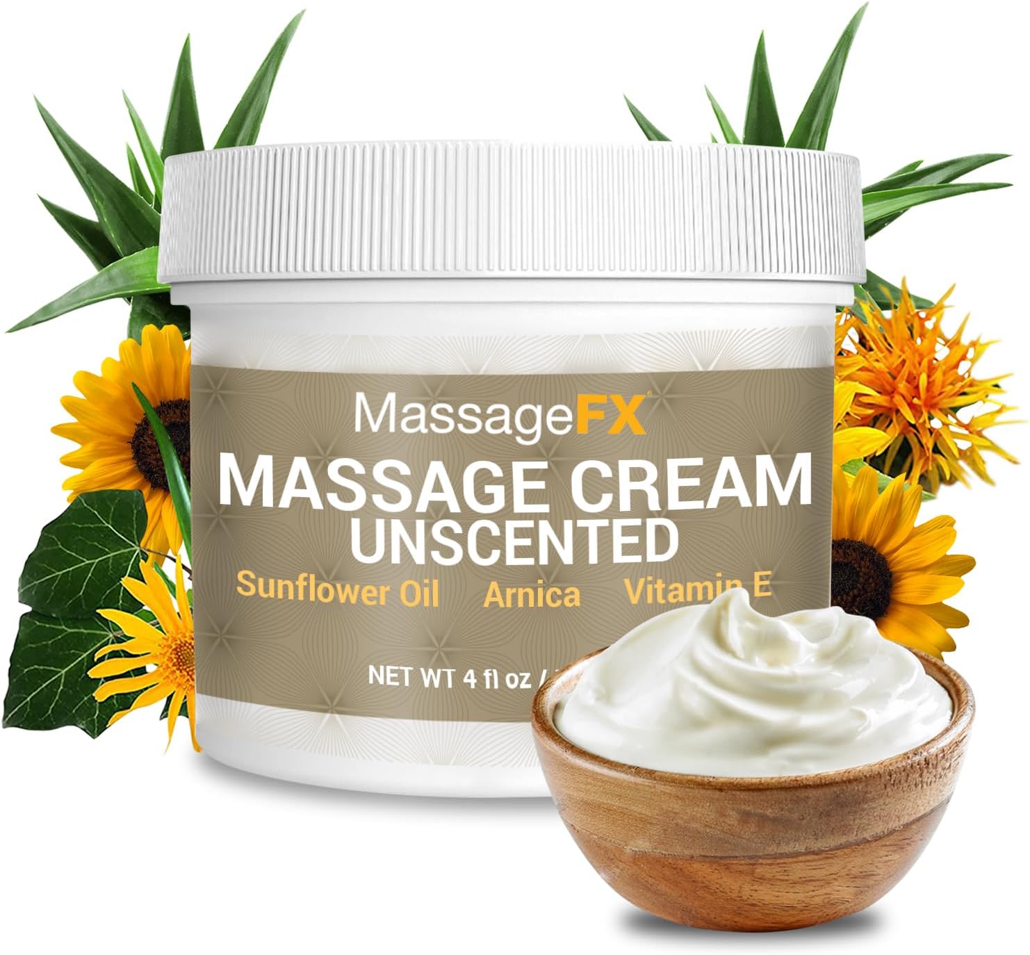 Amazon.com : MASSAGE FX Unscented Massage Cream, 4 oz - Massage Creams ...