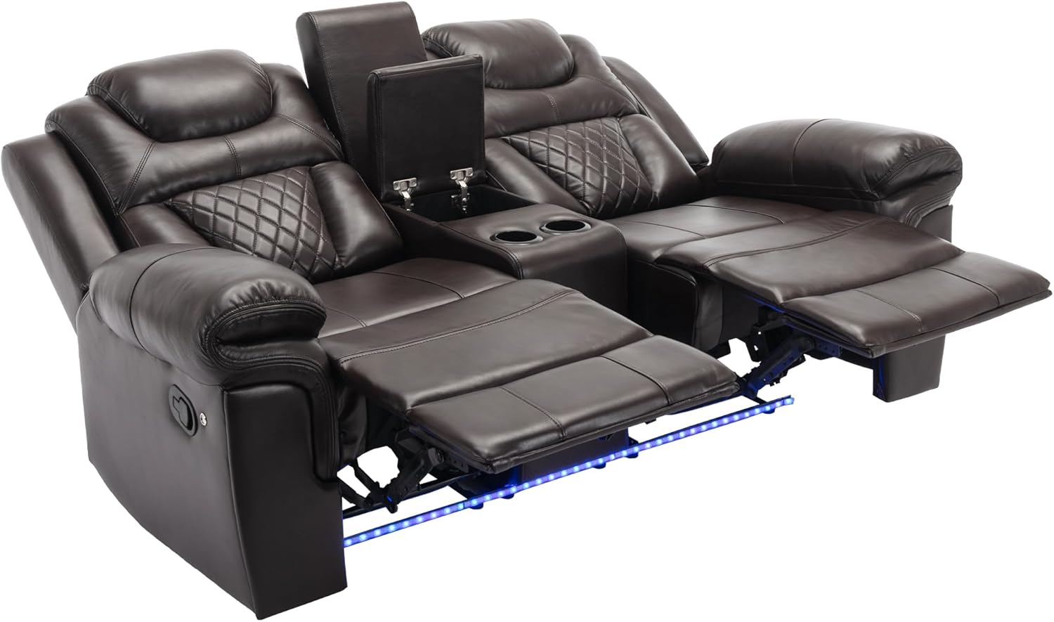 Amazon.com: FULife Oversized Manual Motion Recliner 2 Seaters Sofa Wall ...
