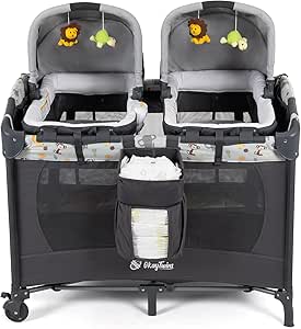 Amazon.com: okaytwins Twin Bassinet & Full-Size Infant Bassinet ...