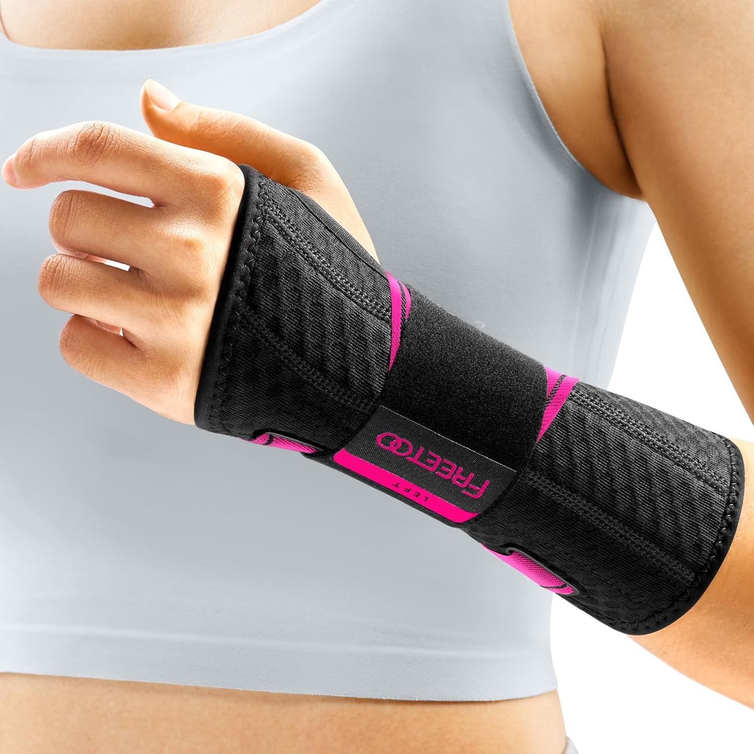 Amazon.com: FREETOO Wrist Support Brace Left Hand for Tendonitis ...