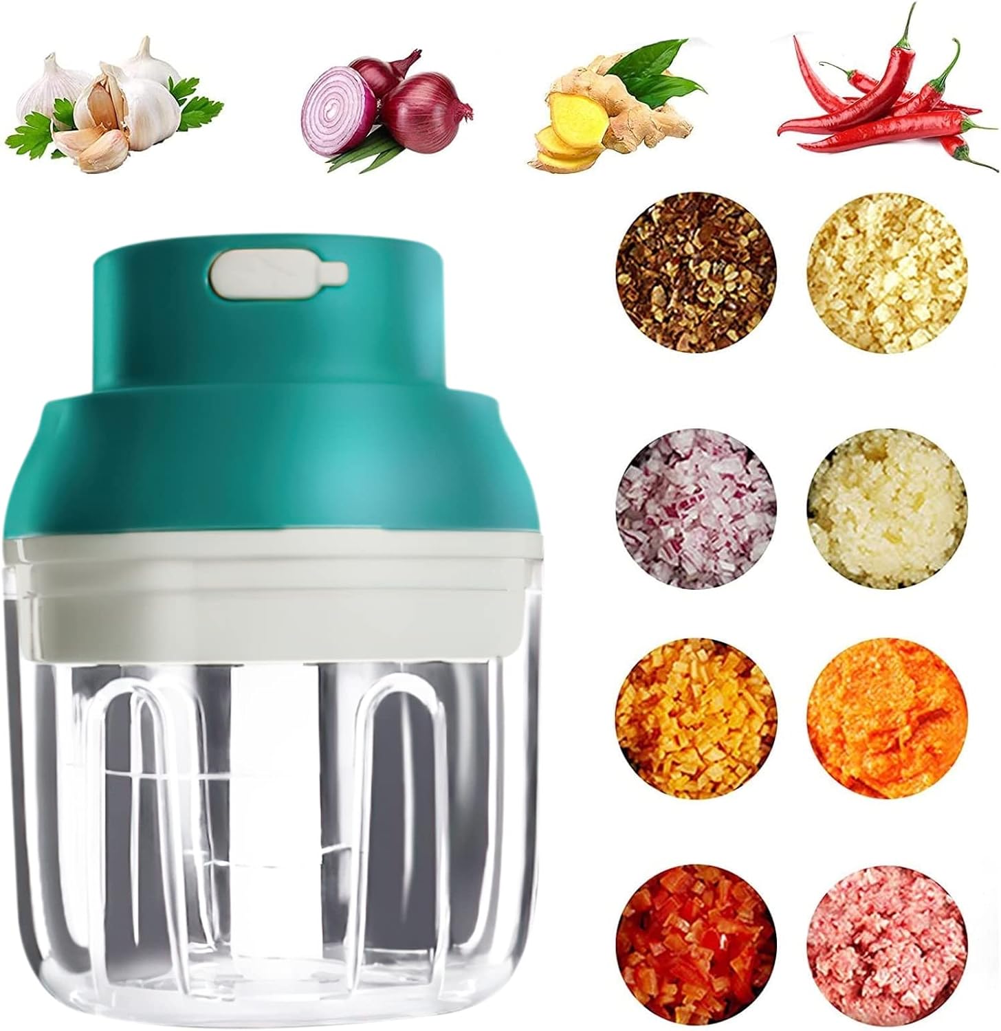 Naedien 250ml Electric Mini Garlic Chopper, Vegetable Chopper shred-der ...