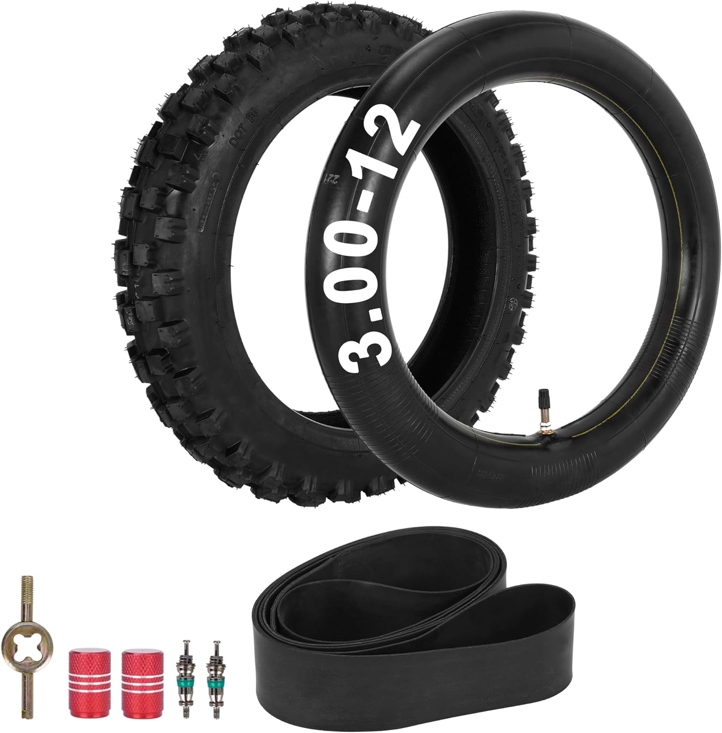 Amazon.com: RUTU 3.00-12 80/100-12 Tire and Inner Tube Set for SSR XR ...