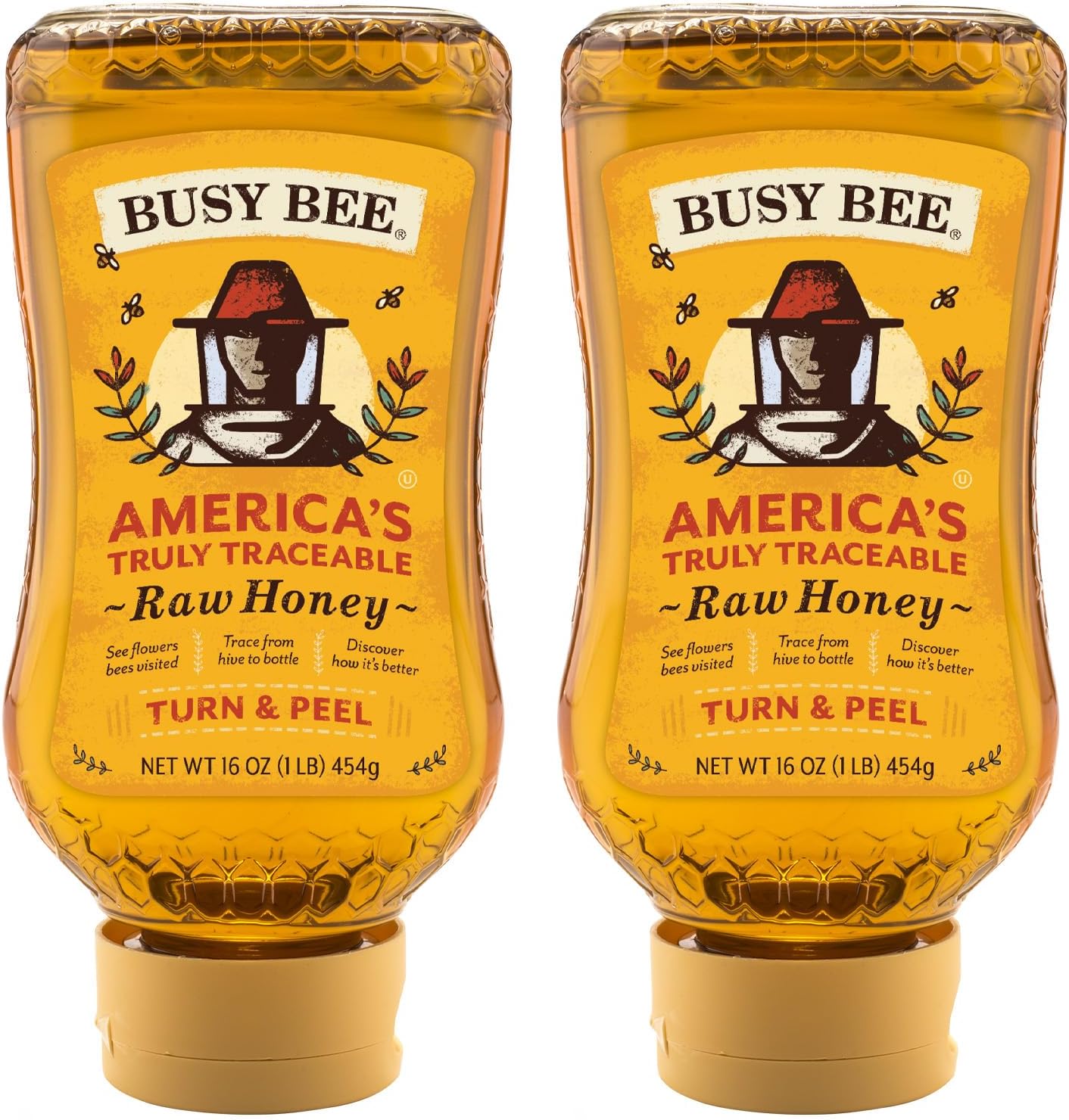 Amazon.com : BUSY BEE Raw Unfiltered Honey (Pack of 2), 16 OZ Each ...