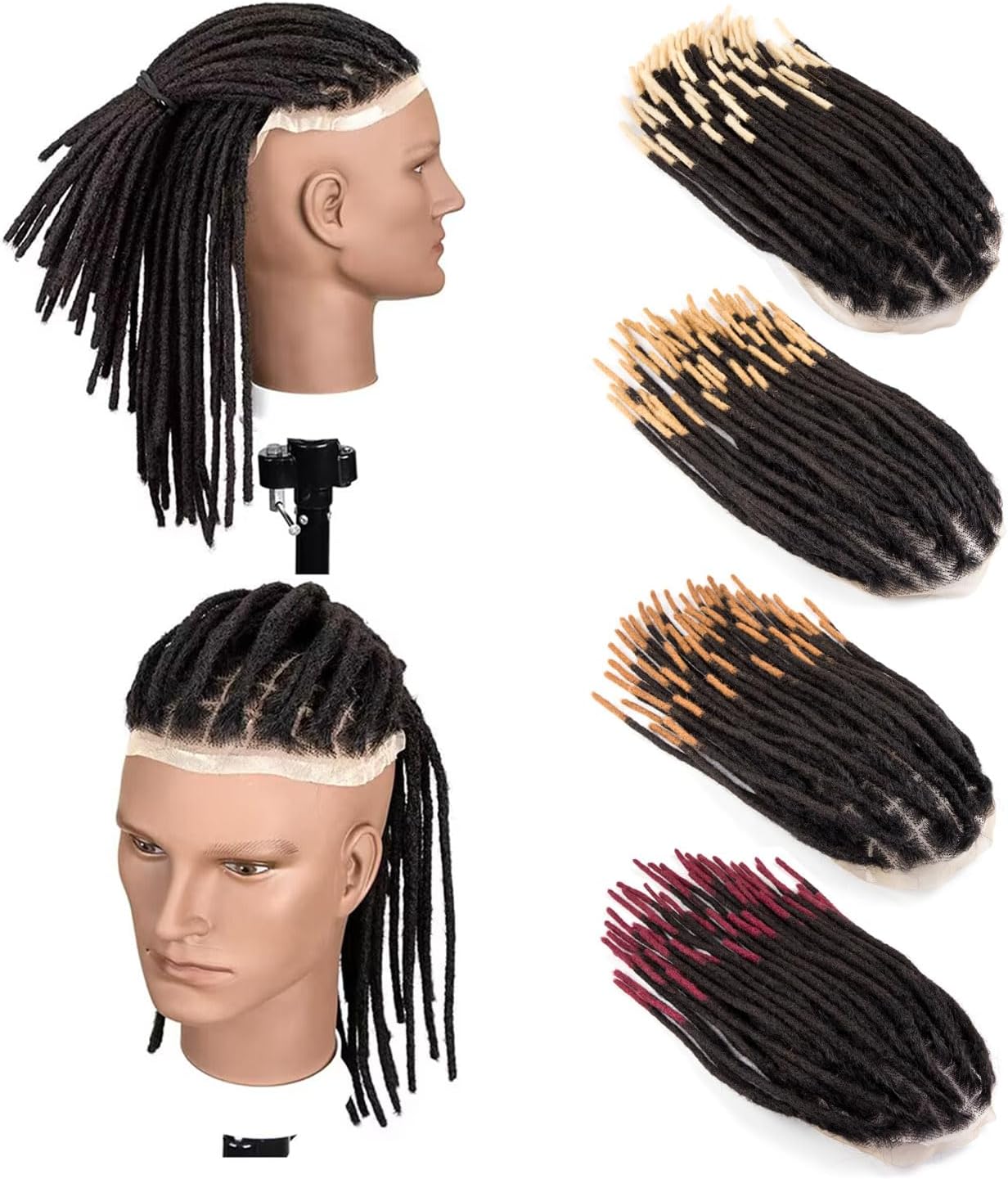 Amazon.com : Ms Taj 7Inch Short Dreadlock Hair Topper Wig for Men ...