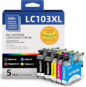 [5 Pack] LC103 Ink Cartridge LC103XL Compatible Replacement for Brother ...
