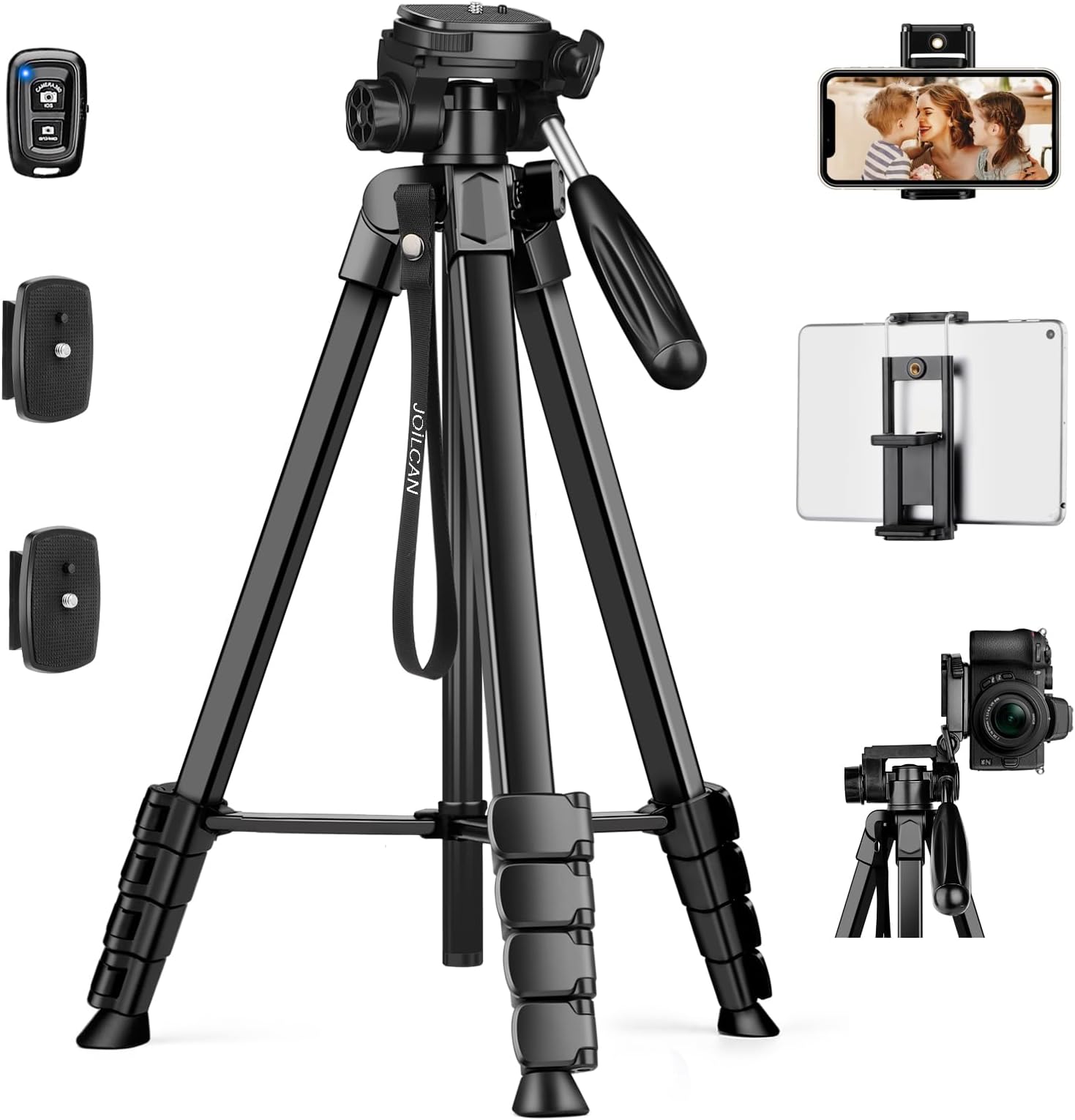 JOILCAN iPad Tripod for Phone, 68" Camera tripod for Tablet with ...