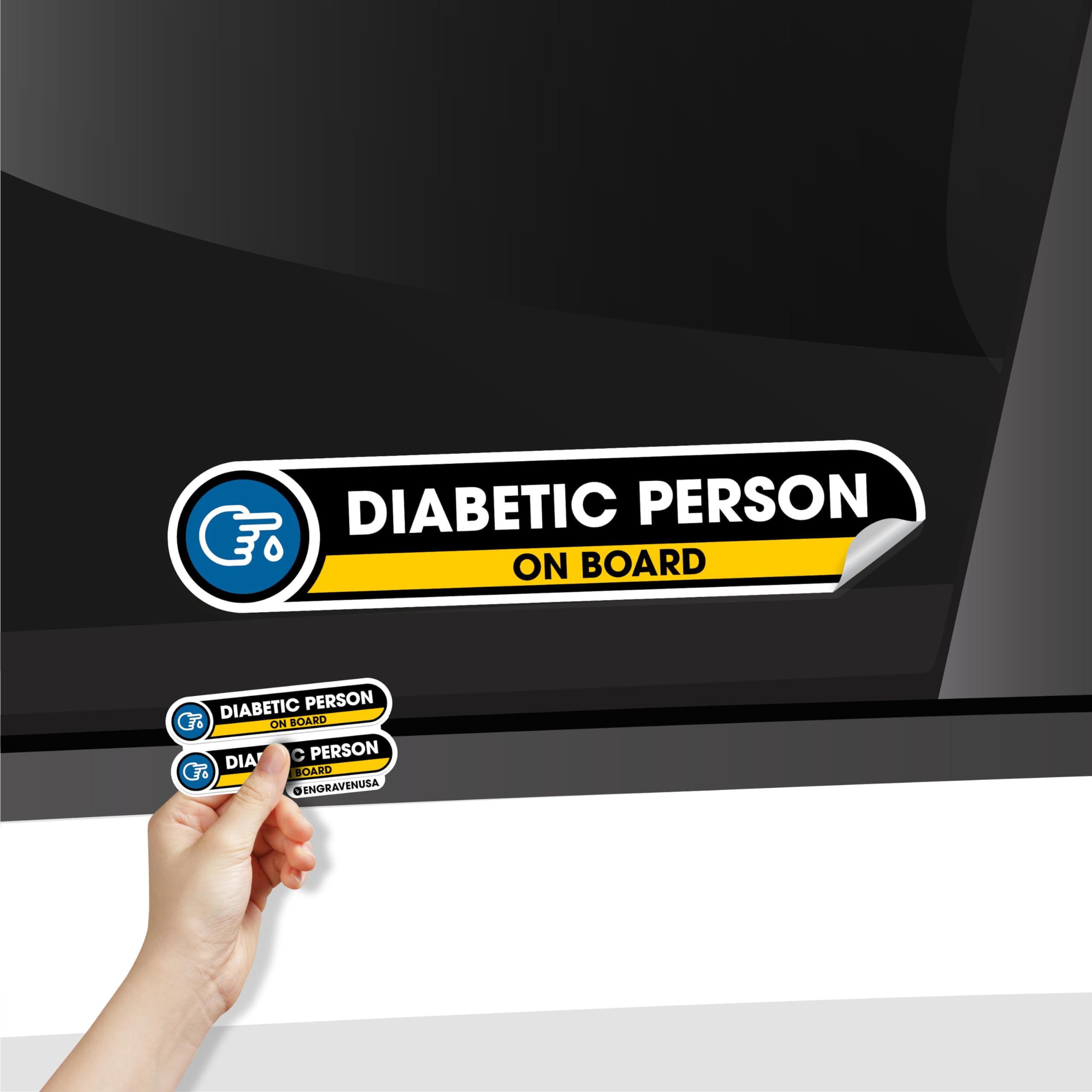 Amazon.com: Type 1 Diabetic 2 Pack Medical Alert Safety Decal Sticker ...