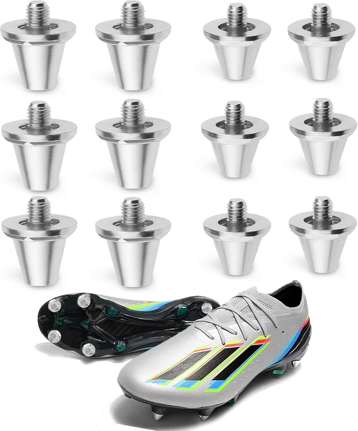 12Pcs Football Shoe Studs Metal Tipped Replacement Soccer Ball Studs ...