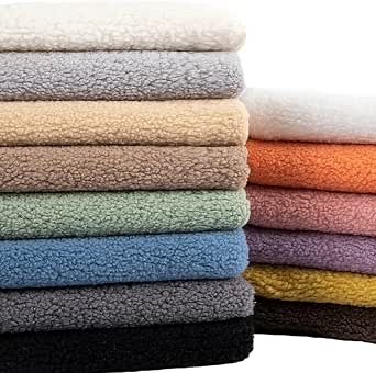Amazon.com: Solid Sherpa Plush Fleece Fabric Faux Lambskin Lined Lining ...