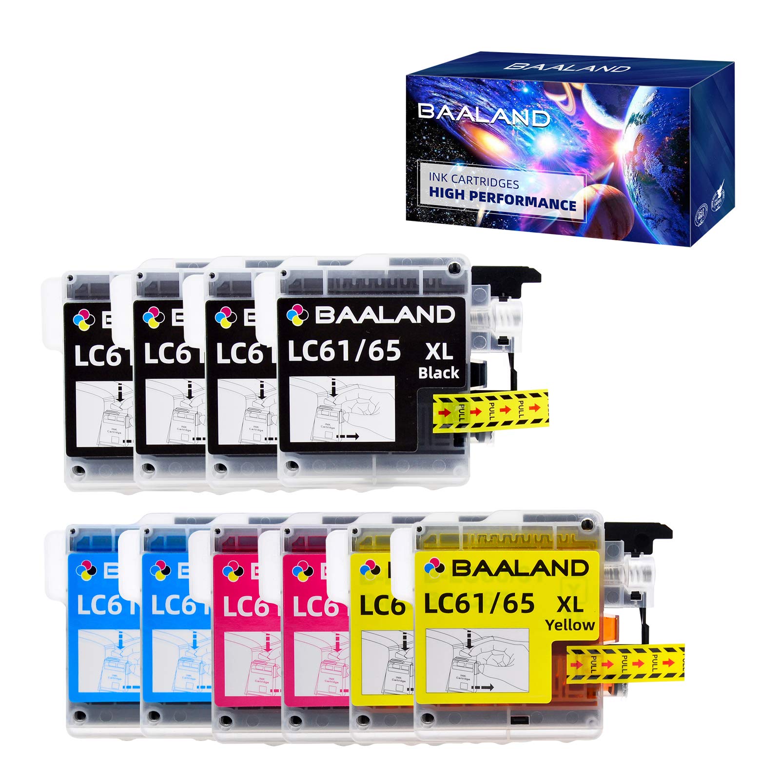 BAALAND Ink Cartridge Replacement for Brother LC61 LC-61 LC61BK LC61C ...