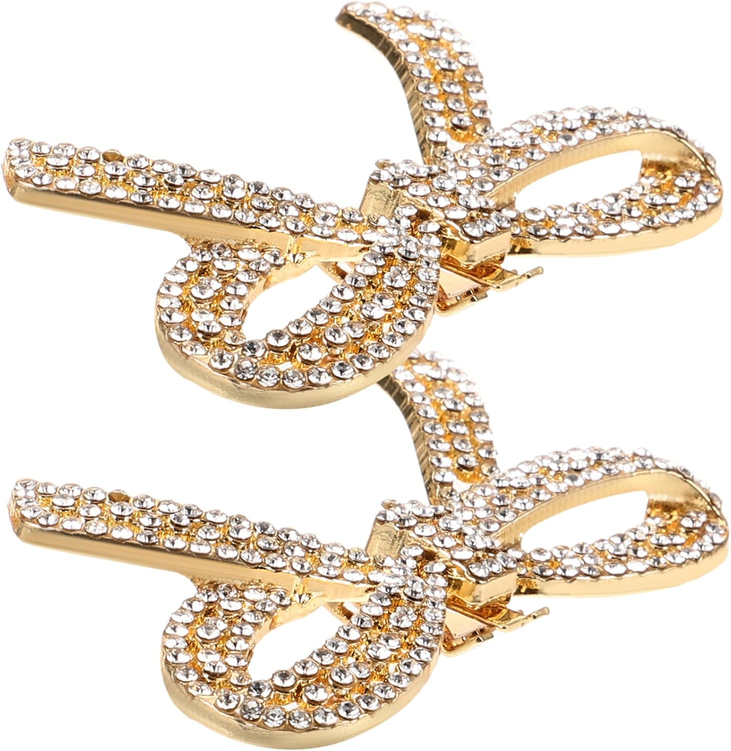 Amazon.com: PACKOVE Rhinestone Shoe Charms Bow Shoe Clips Gold ...